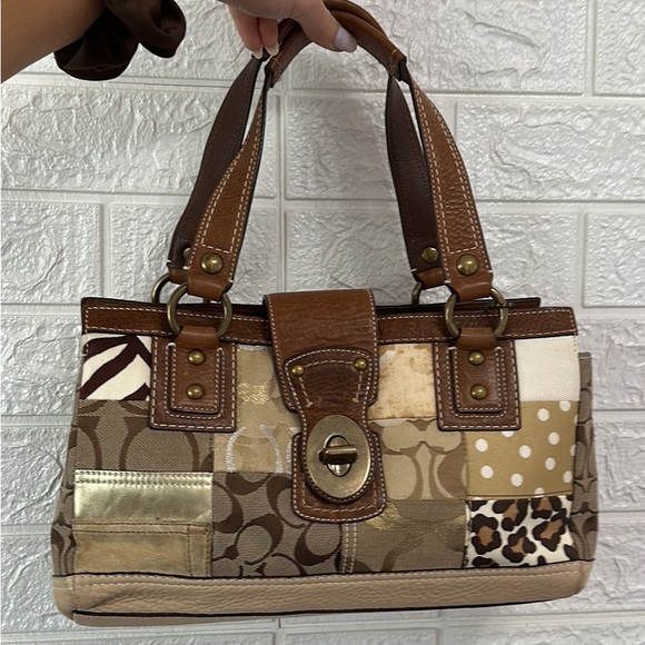 Coach | Bags | Vintage Coach Animal Print Leather Handbag | Poshmark